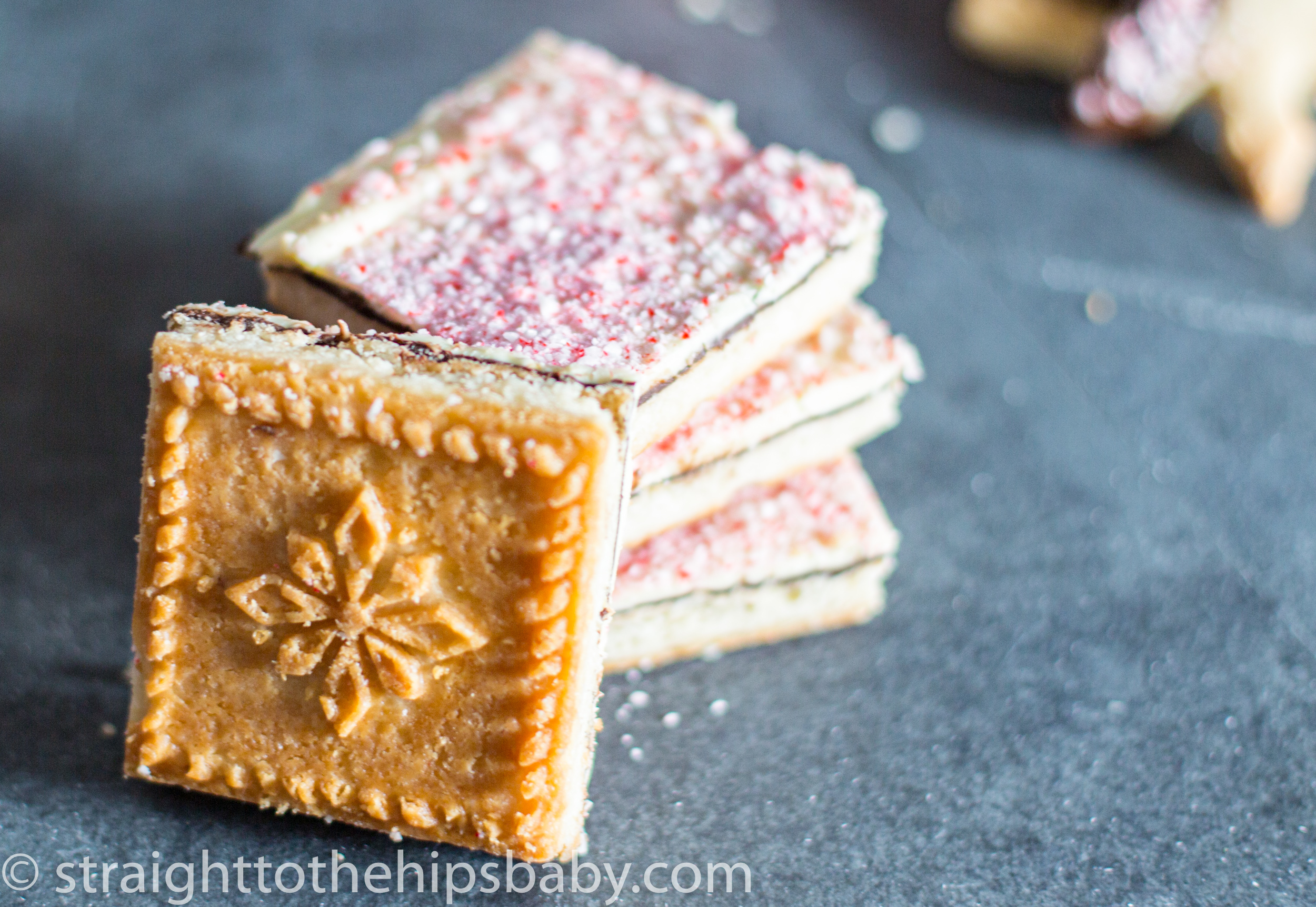 Chocolate Peppermint Bark Shortbread - Straight to the Hips, Baby