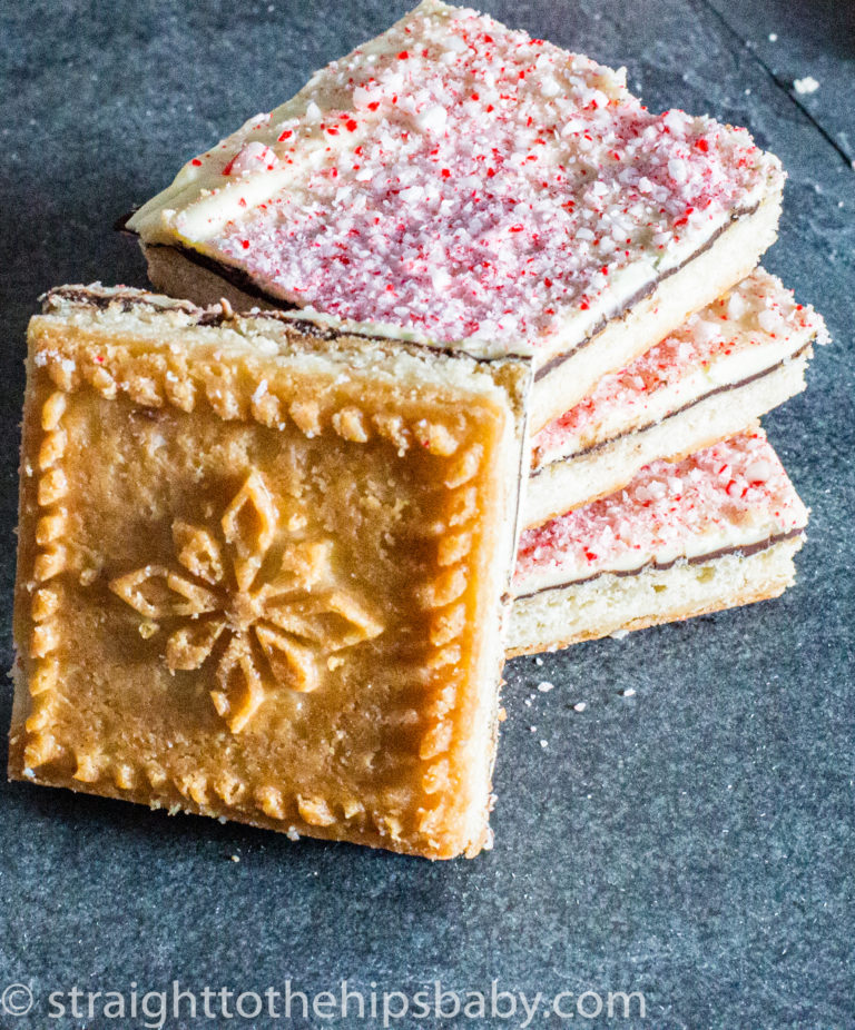 Chocolate Peppermint Bark Shortbread - Straight to the Hips, Baby