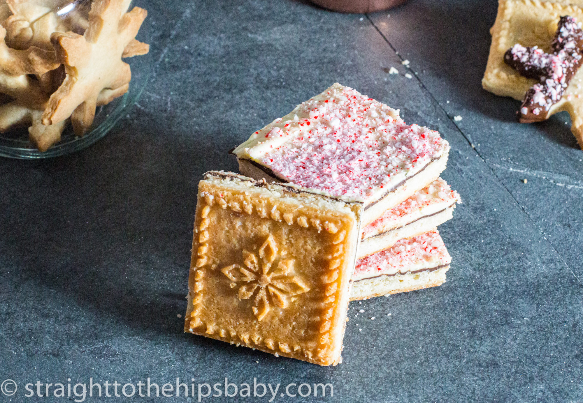 Chocolate Peppermint Bark Shortbread - Straight to the Hips, Baby